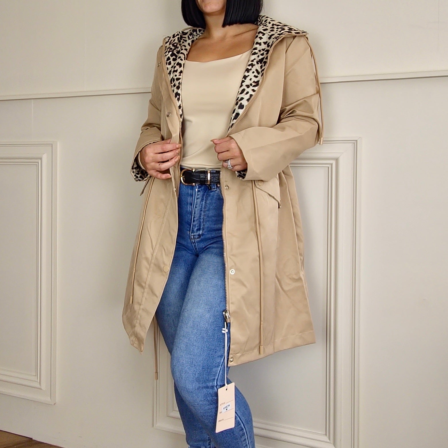 HOLLIE - Reversible Beige Windbreaker Jacket – Stopandstarefashion
